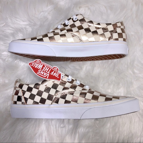 Vans | Shoes | Rare Nwt Rose Gold Vans Cream Checkerboard Authentic ...